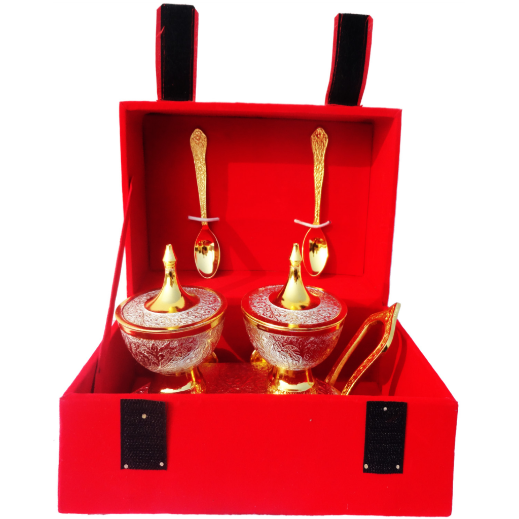 Brass Trolley Dry Fruit Holder - 9 inch - shrigram organics